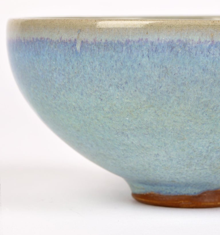 Chinese Jun Ware Blue Hares Fur Glazed Art Pottery Bowl For Sale at 1stDibs