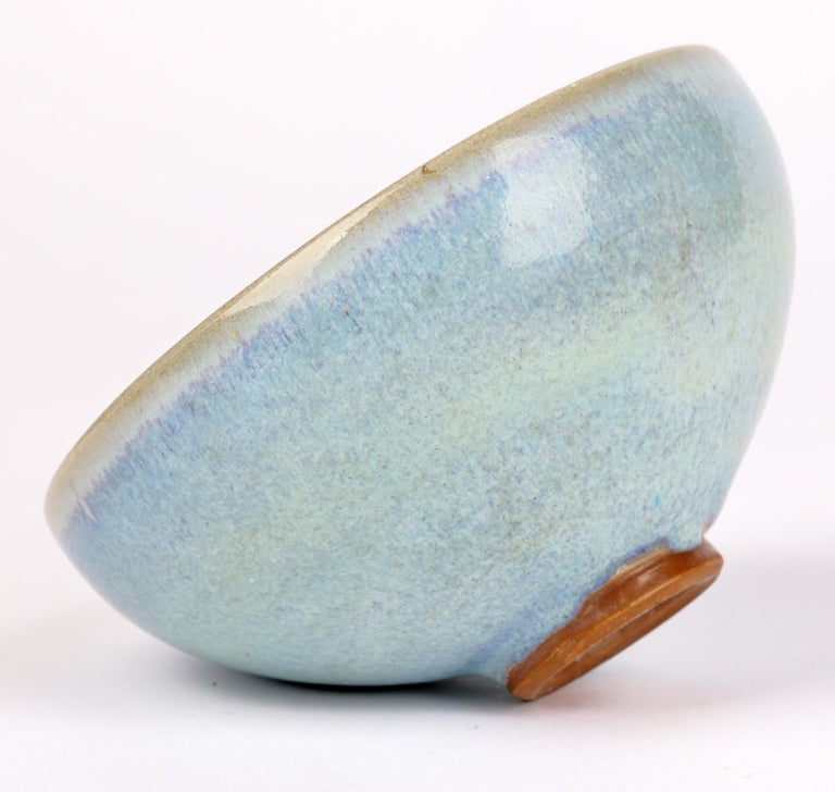 Chinese Jun Ware Blue Hares Fur Glazed Art Pottery Bowl For Sale at 1stDibs