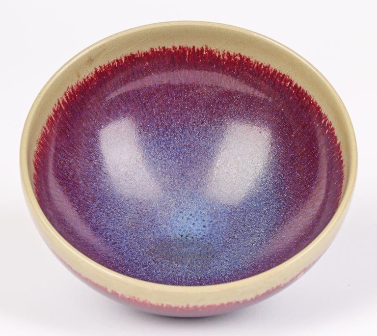 Chinese Jun Ware Blue and Red Hares Fur Glazed Art Pottery Bowl For ...