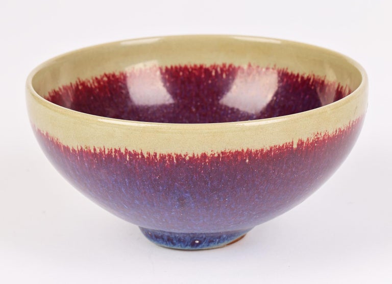 Chinese Jun Ware Blue and Red Hares Fur Glazed Art Pottery Bowl For ...