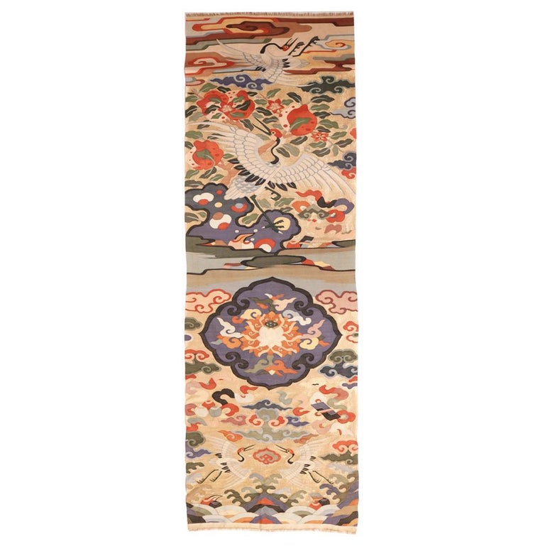 Chinese Kesi 'Silk Tapestry Weave' Chair Cover Panel, Qing Dynasty For ...