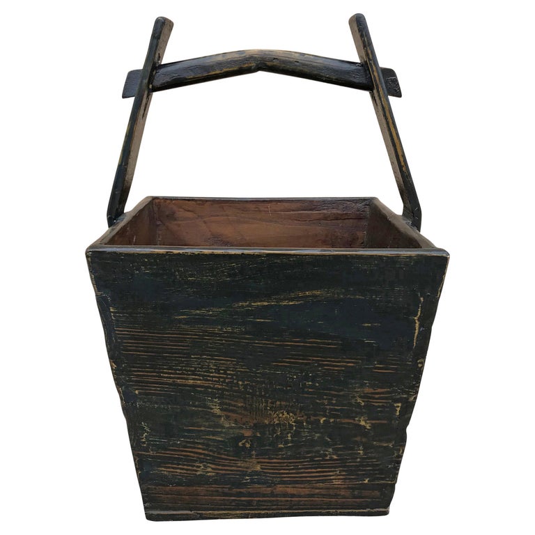 Chinese Lacquered Grain Bucket For Sale at 1stDibs
