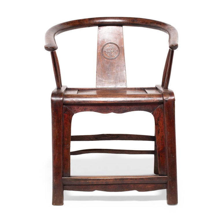Chinese Lacquered Roundback Chair, c. 1850 For Sale at 1stDibs