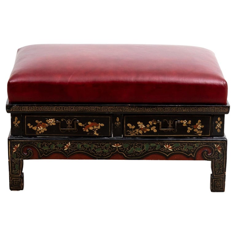 Chinese Lacquered Window Bench For Sale at 1stDibs