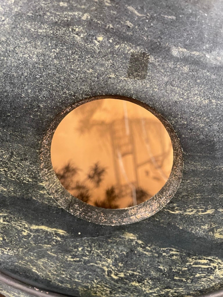 Chinese Large Round Jade Bi Disc, Beautiful Blue Wave Colors with ...