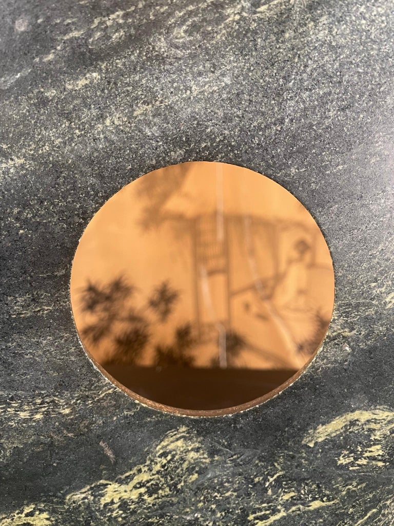 Chinese Large Round Jade Bi Disc, Beautiful Blue Wave Colors with ...