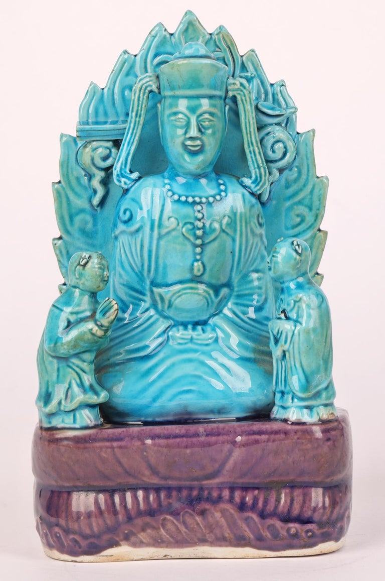 Chinese Late Ming Fahua Glazed Biscuit Figure of Guanyin at 1stDibs