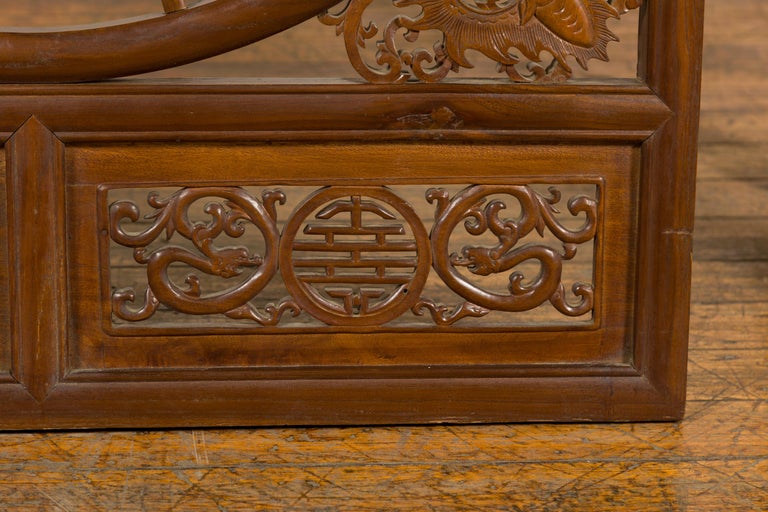 Chinese Late Qing Dynasty Fretwork Panel with Phoenix, Bats and ...