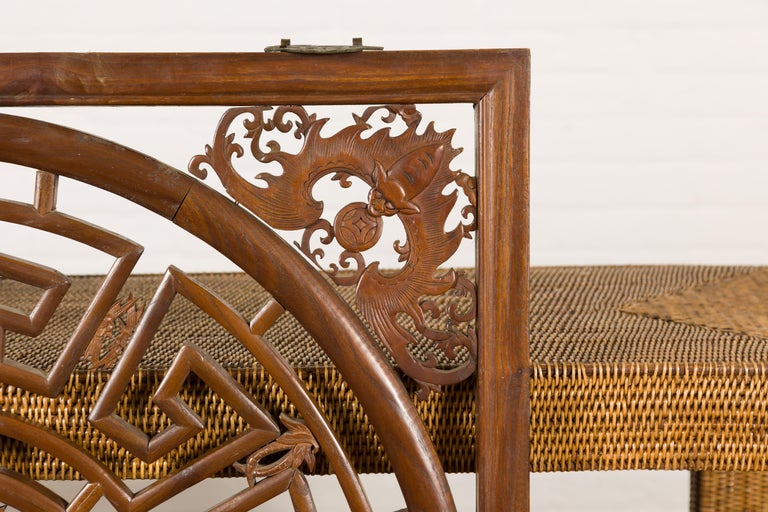 Chinese Late Qing Dynasty Fretwork Panel with Phoenix, Bats and ...