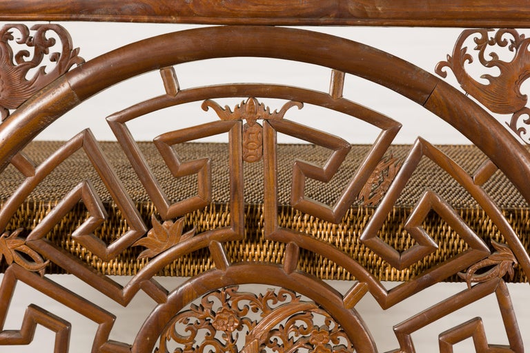 Chinese Late Qing Dynasty Fretwork Panel with Phoenix, Bats and ...