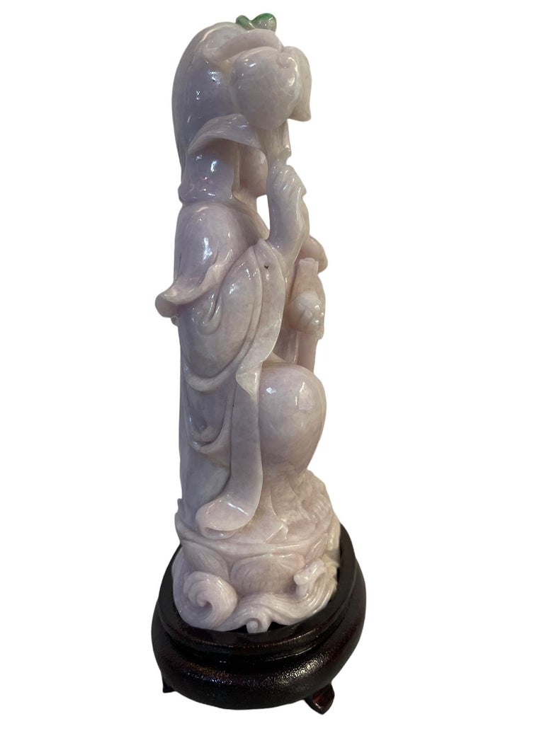 Chinese Lavender Jade Sculpture For Sale at 1stDibs