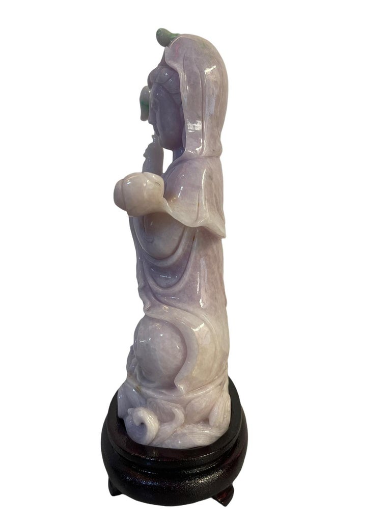 Chinese Lavender Jade Sculpture For Sale at 1stDibs