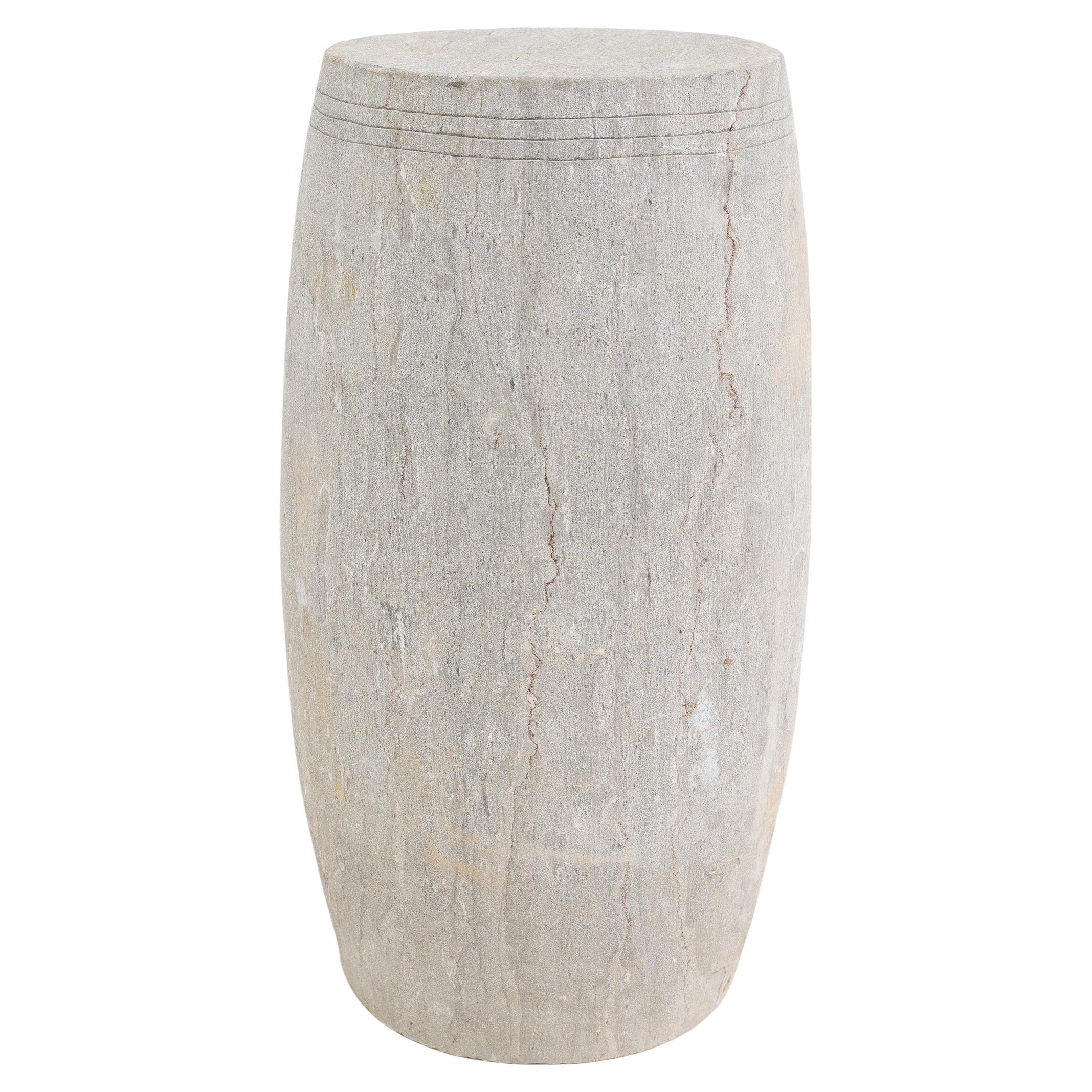 A Pair of Chinese Carved Stone Drum Form Garden Stools or Tables at 1stDibs