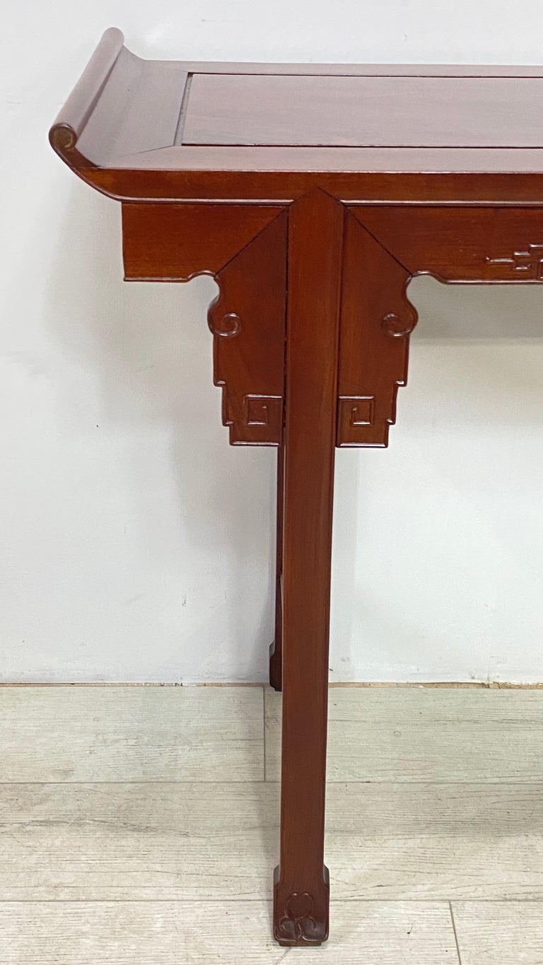 Chinese Mahogany Altar Console Table, Mid 20th Century For Sale at 1stDibs