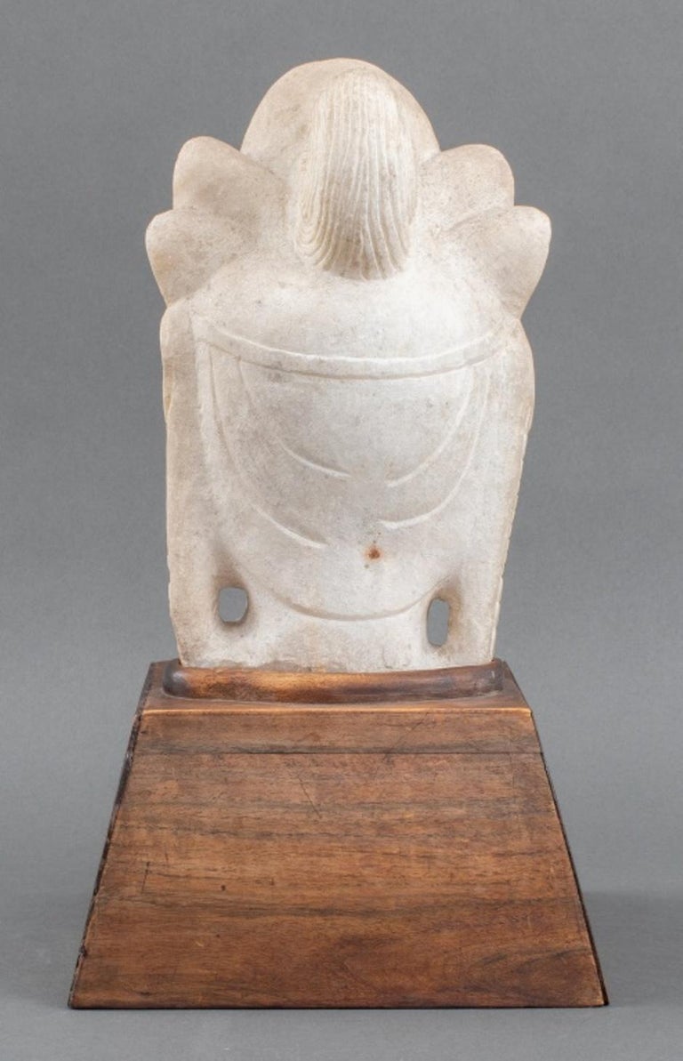 Chinese Marble Quan Yin Head Fragment On Stand For Sale at 1stDibs