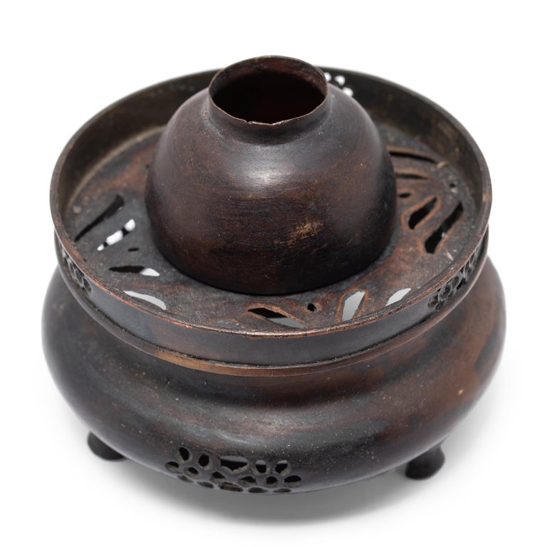 Chinese Metal Opium Lamp Base For Sale at 1stDibs
