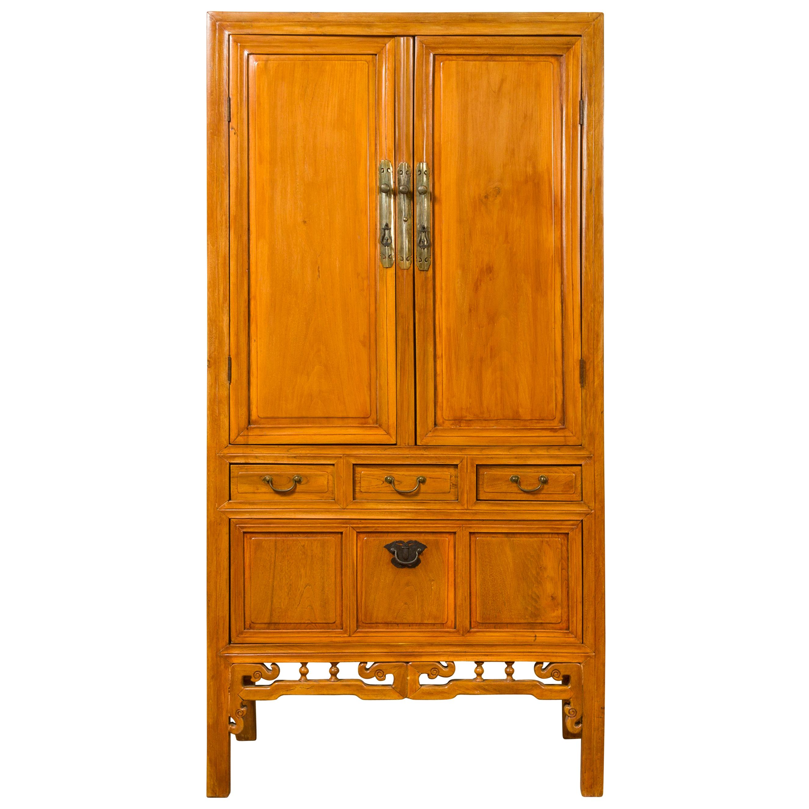 Chinese Lacquer Cabinet with Shrine Panel Doors at 1stDibs