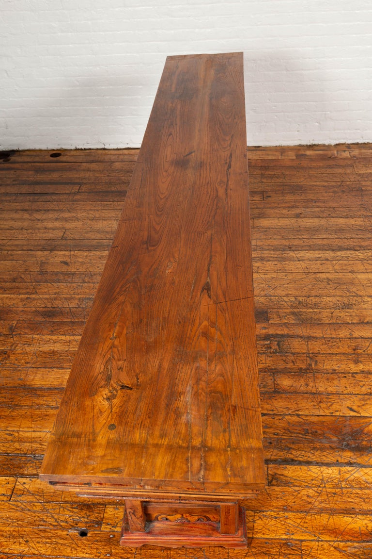 Chinese Ming Style Altar Console Table with Bird-Carved Spandrels and ...