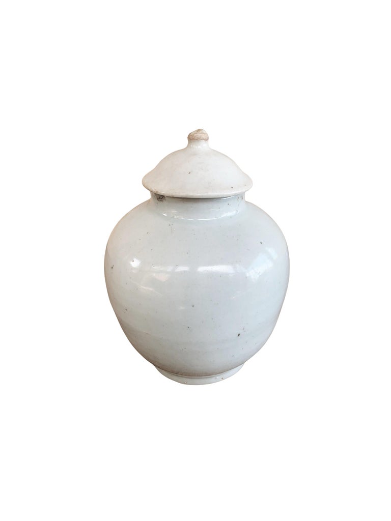 Chinese Off-White Ceramic Ginger Jar For Sale at 1stDibs