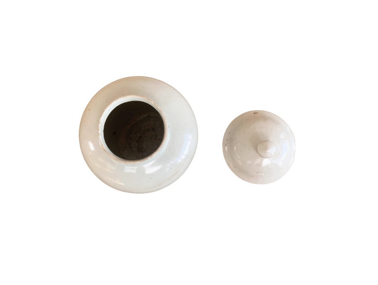 Chinese Off-White Ceramic Ginger Jar For Sale at 1stDibs