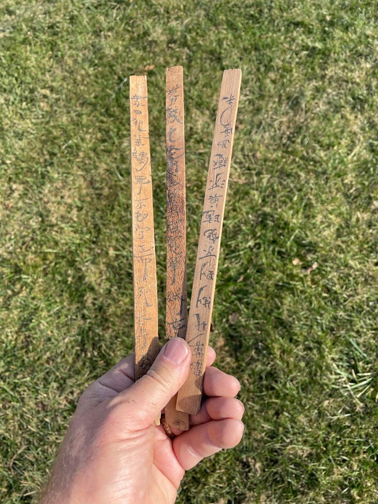 Chinese Old Bamboo Slips with Calligraphy Jiandu, 59 Piece Collection ...