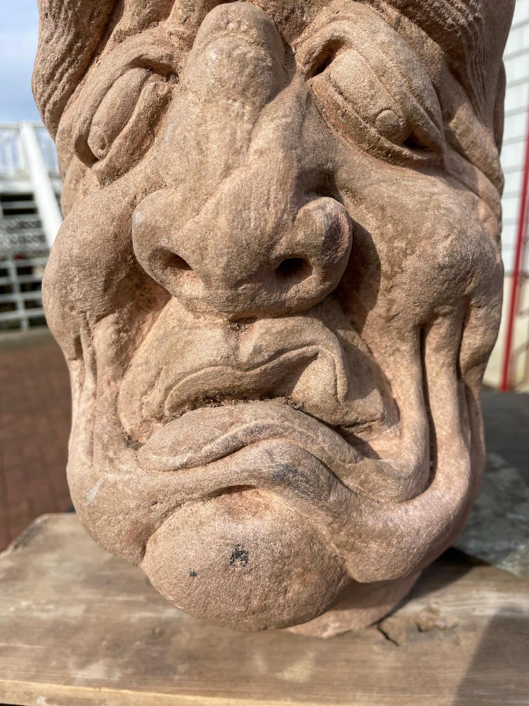 Chinese Old Fantastic Sad Faced Monk Sculpture For Sale at 1stDibs