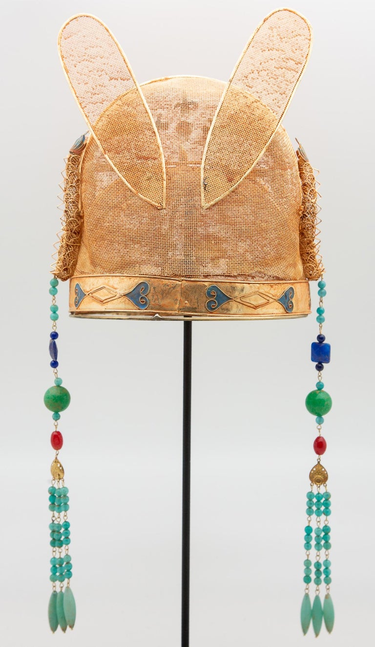 Chinese Opera Theatre Headdress, Ears and Dragons at 1stDibs