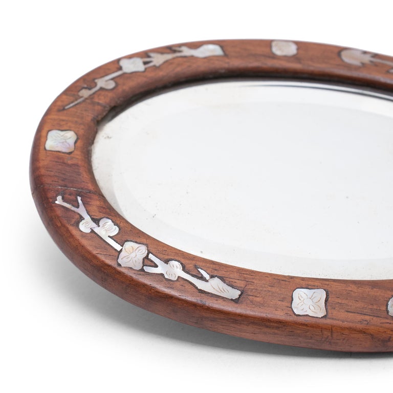 Chinese Oval Hand Mirror with Mother of Pearl Inlay, c. 1930 For Sale ...