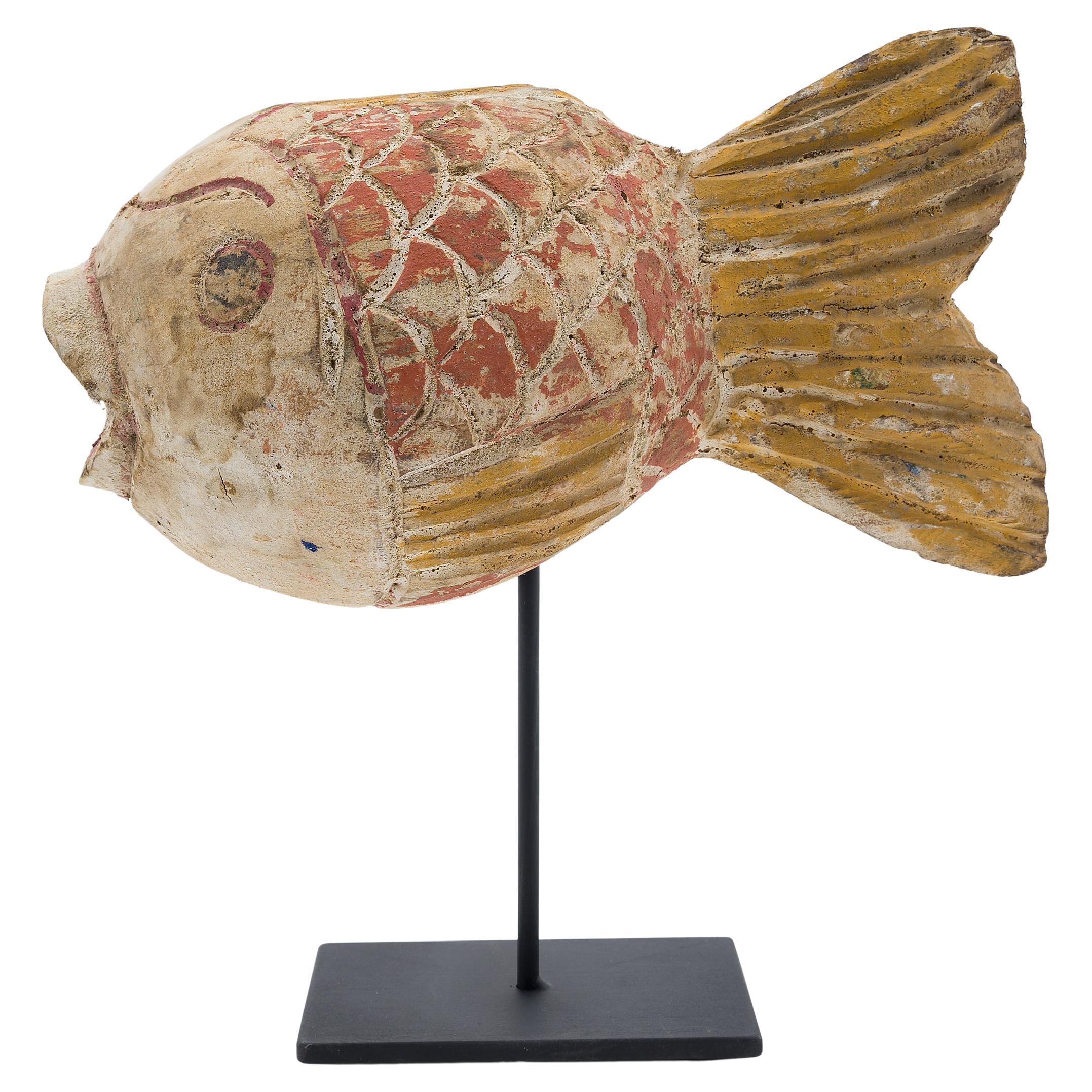 Painted Lucky Fish Sculpture For Sale at 1stDibs