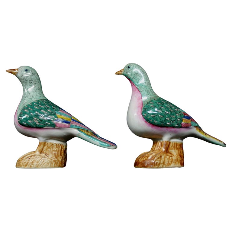 Chinese Pair of Famille Rose Porcelain Doves 'Birds', Ric.00035 For ...