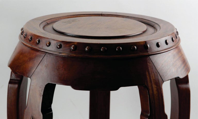 Chinese Pair of Hongmu Wood Stools For Sale at 1stDibs