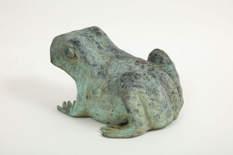 Chinese Patinated Metal Figure of a Frog For Sale at 1stDibs
