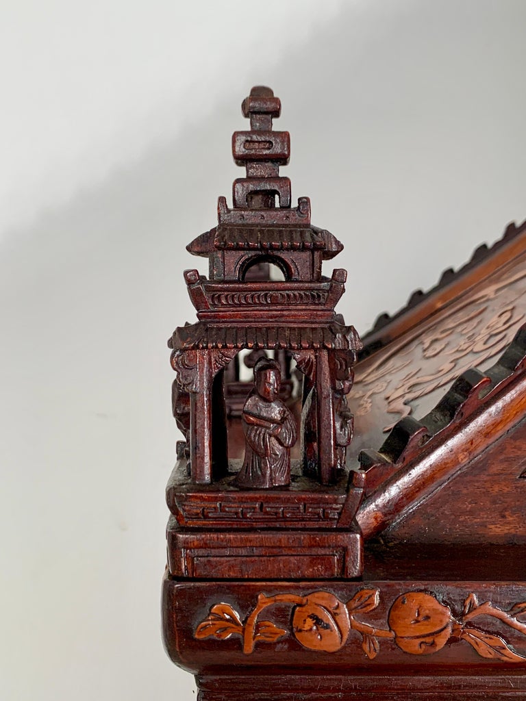Chinese Peranakan Inlaid Hardwood Pagoda Display Cabinet, Early 20th ...