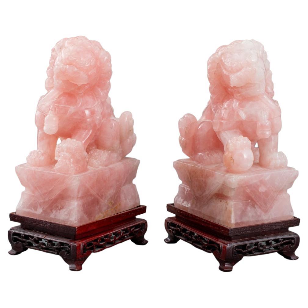 Massive Pair of Chinese Cloisonne Enamel Foo Dogs Lions on Wood Stands ...