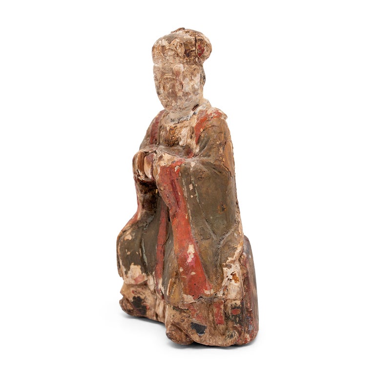 Chinese Polychrome Jade Emperor Altar Figure, c. 1800 For Sale at 1stDibs