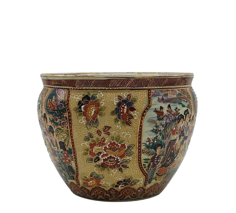 Chinese Porcelain Fish Bowl or Planter with Oriental Decorations, China ...