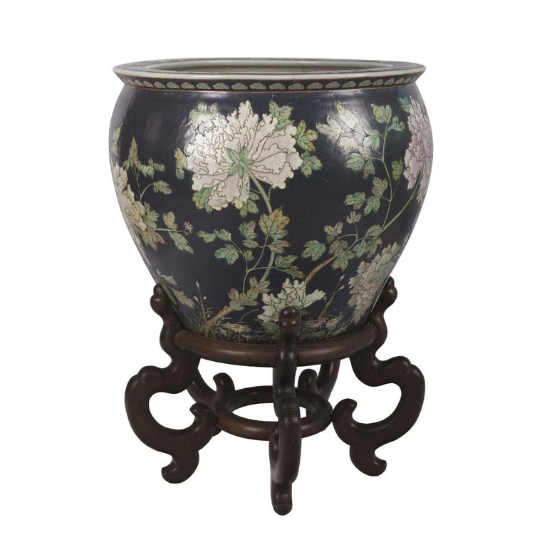 Chinese Porcelain Floral Pattern Fish Bowl at 1stDibs