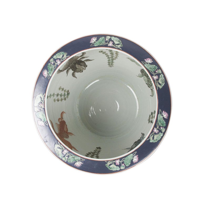 Chinese Porcelain Floral Pattern Fish Bowl at 1stDibs