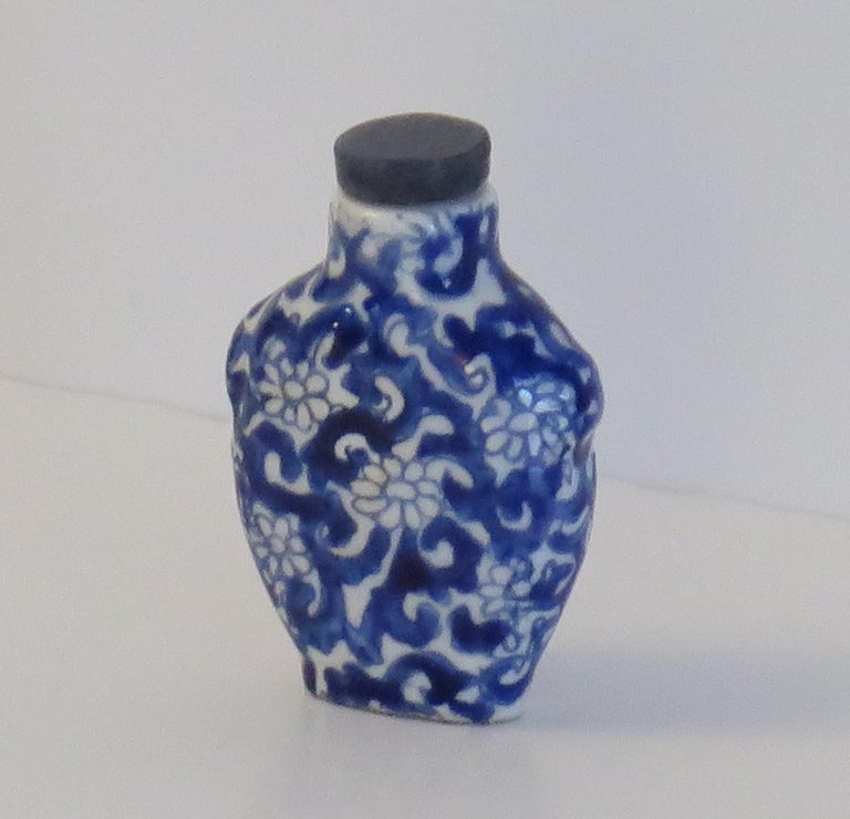 Chinese Porcelain Snuff Bottle Blue and White Hand Painted, Circa 1940 ...