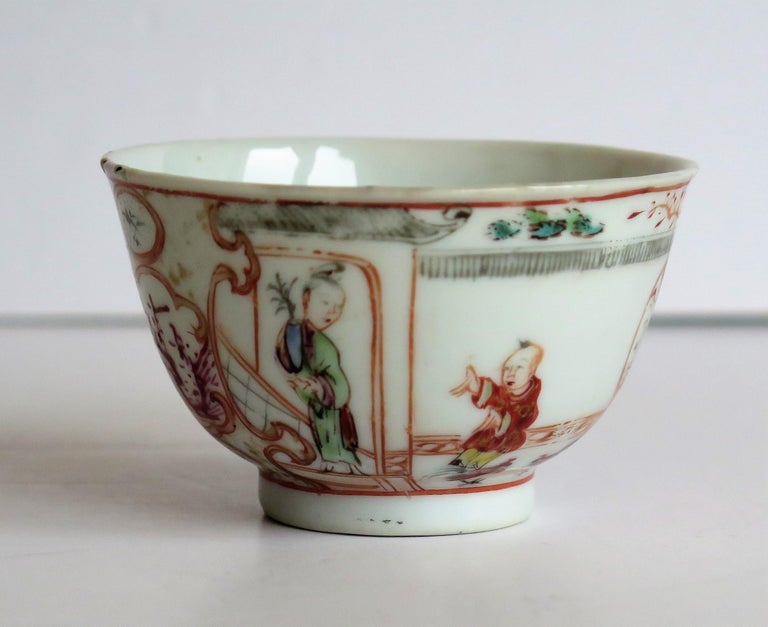 Chinese Porcelain Tea Bowl and Stand Long Eliza figures Qing Qianlong ...