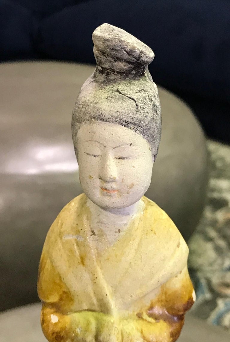 Chinese Pottery Ceramic Glazed Mud Figure of Court Lady Tang Dynasty ...