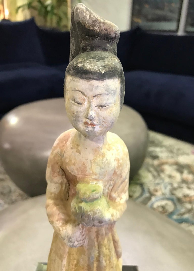 Chinese Pottery Ceramic Glazed Mud Figure of Court Lady Tang Dynasty ...