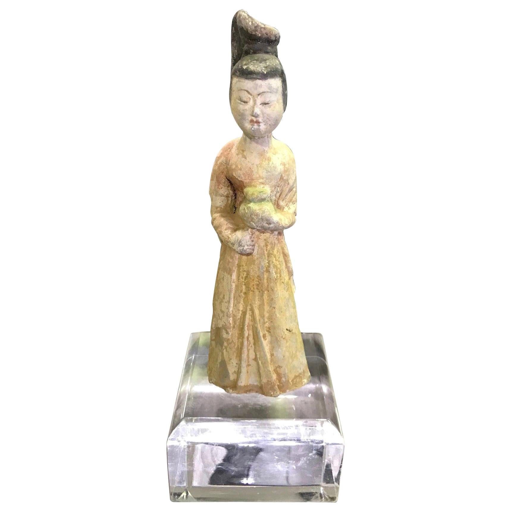 Pottery Girl Musician Playing Flute, Qing Tong Zhi Period For Sale at ...