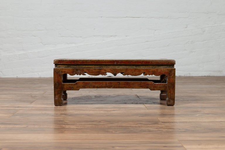 Chinese Primitive Low Prayer Table with Multi-color Underglaze Design ...