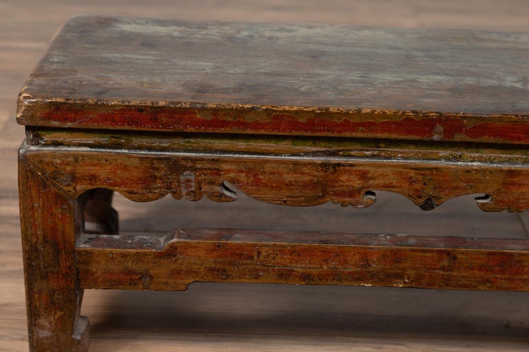 Chinese Primitive Low Prayer Table with Multi-color Underglaze Design ...