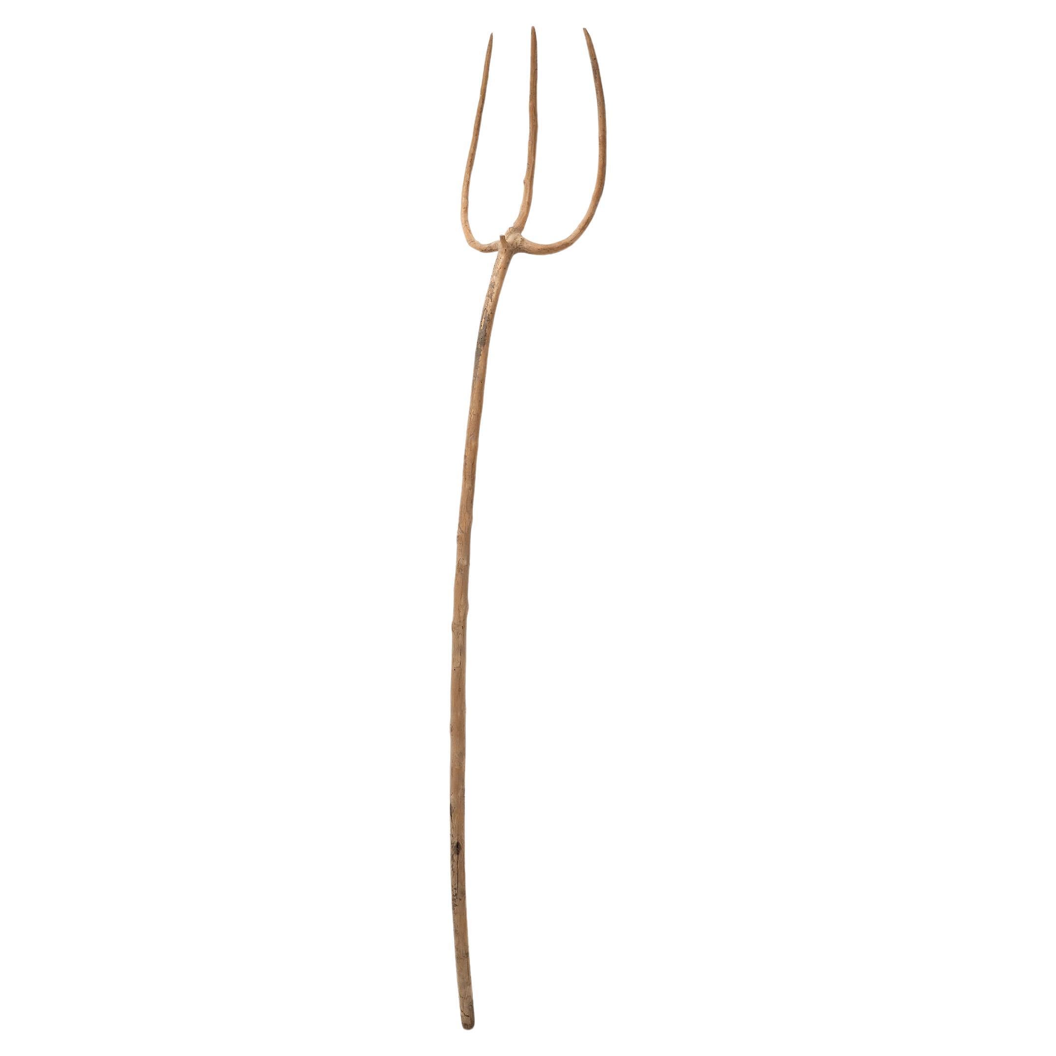 Chinese Provincial Bentwood Pitchfork, c. 1850 For Sale at 1stDibs