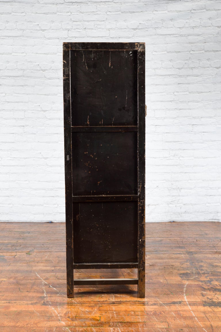 Chinese Qing Dynasty 19th Century Cabinet with Original Black Lacquer Finish For Sale at 1stDibs