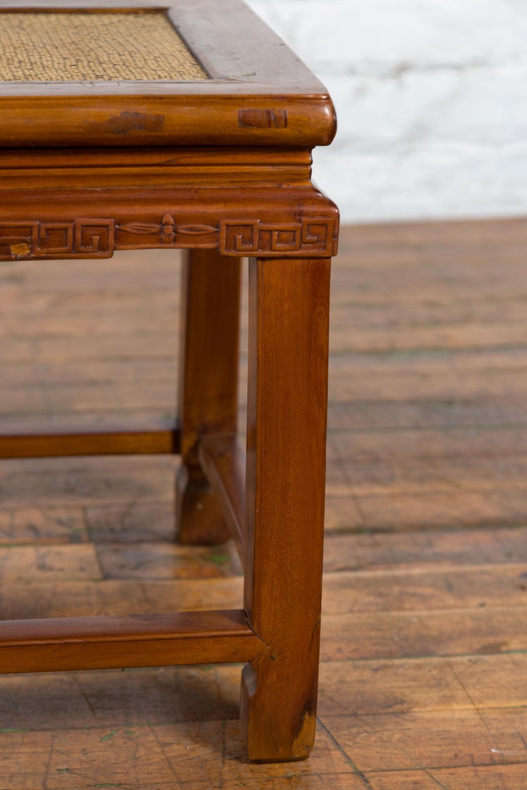 Chinese Qing Dynasty 19th Century Stool with Woven Rattan Top and ...
