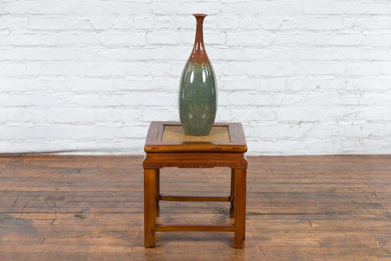 Chinese Qing Dynasty 19th Century Stool with Woven Rattan Top and ...