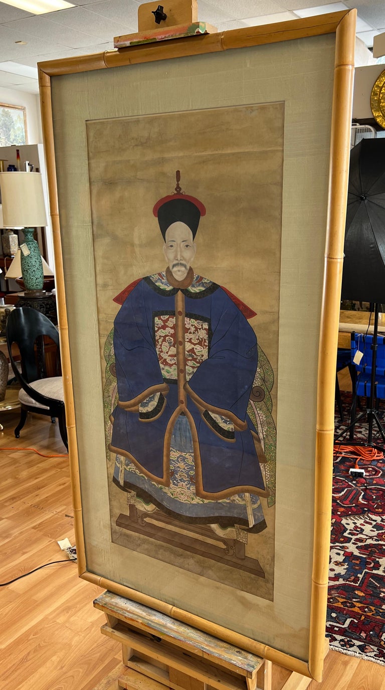 Chinese Qing Dynasty Ancestor Portrait, Senior Official First Rank ...